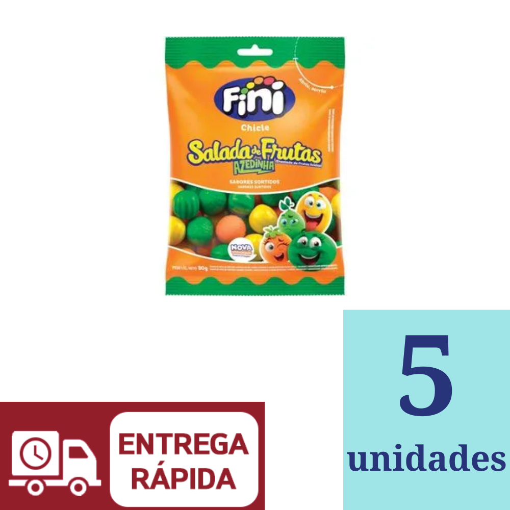 Chiclete Fini Salada de Frutas 80g – 5 UND | Shopee Brasil