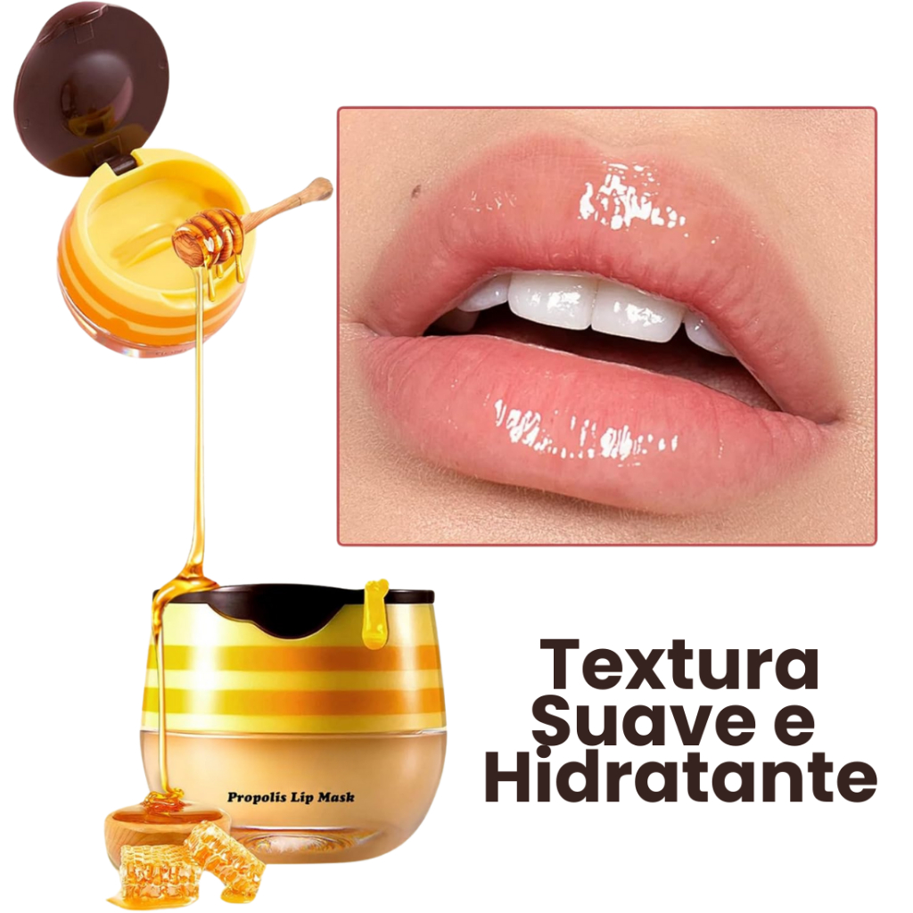 Lip Balm Hidratante labial Brilho Pote de Mel, Super Fofo, Lábios mais ...