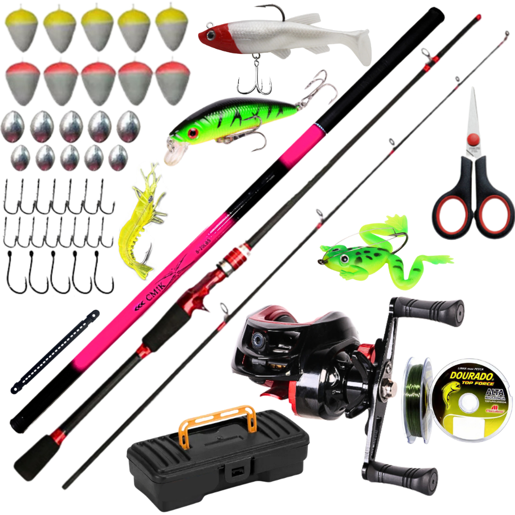 Carretilha de Pesca Anticabeleira Vara de Fibra de Carbono Vara de Mão Telescopica 3 metros Isca ...