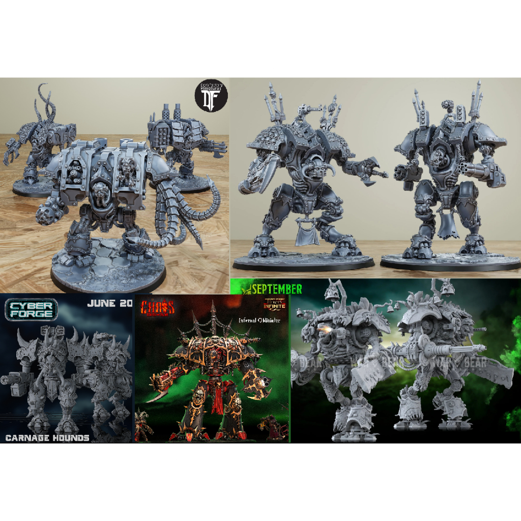 Warhammer 40k Chaos Knights Proxies | Shopee Brasil