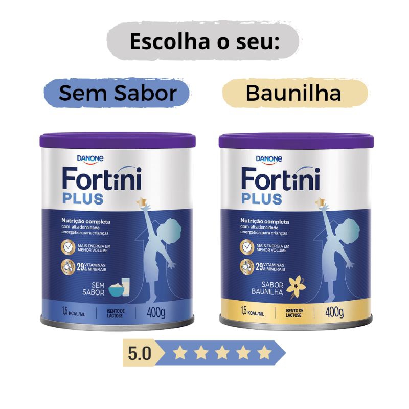 Fortini Plus Pó Baunilha e Sem Sabor - 400g - Kit com 2 ou 4 unidades ...