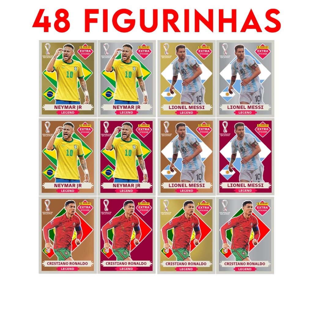 48 Figurinhas Legends Cristiano Ronaldo - CR7 - OURO -Extra Sticker ...