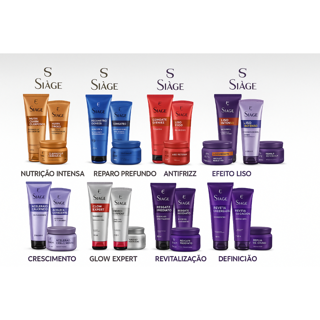 Combo Cronograma Capilar Shampoo/condicionador/mascara Linha Siage ...
