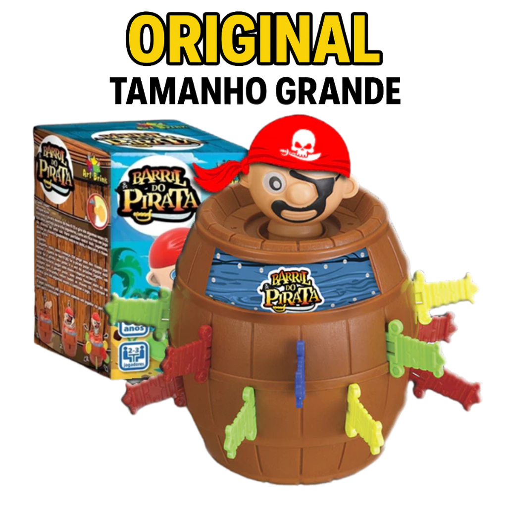 Brinquedo Infantil Barril Pula Pirata Original Grande Jogos de ...