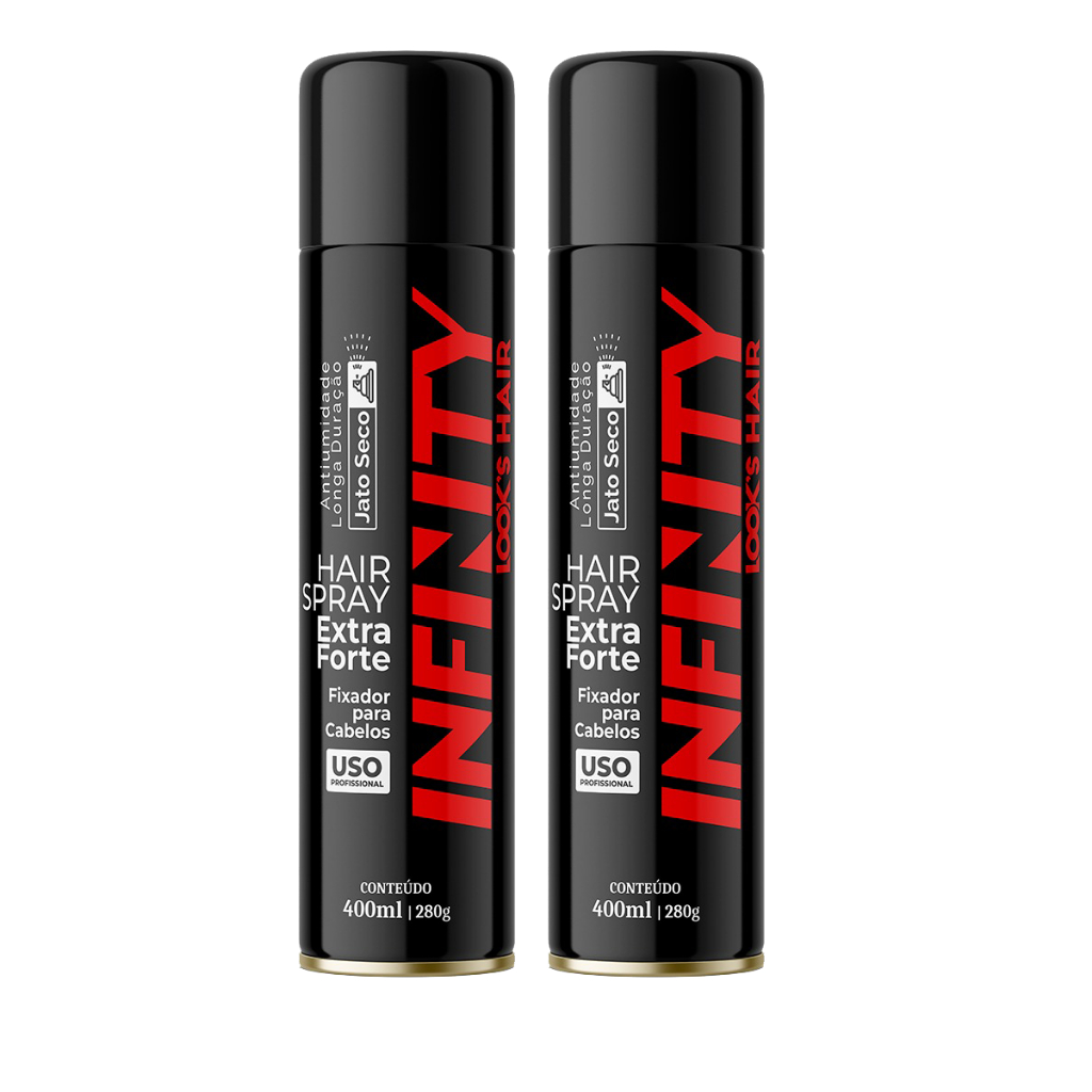 Kit 2x Laque Fixador Extra Forte 400ml Infinity Hair Spray Profissional ...