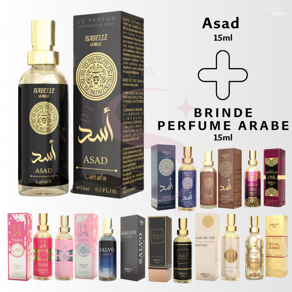 Perfume Arabe Asad 15ml + Yara Fakhar Sabah Al Ward Club de Nuit Royal ...