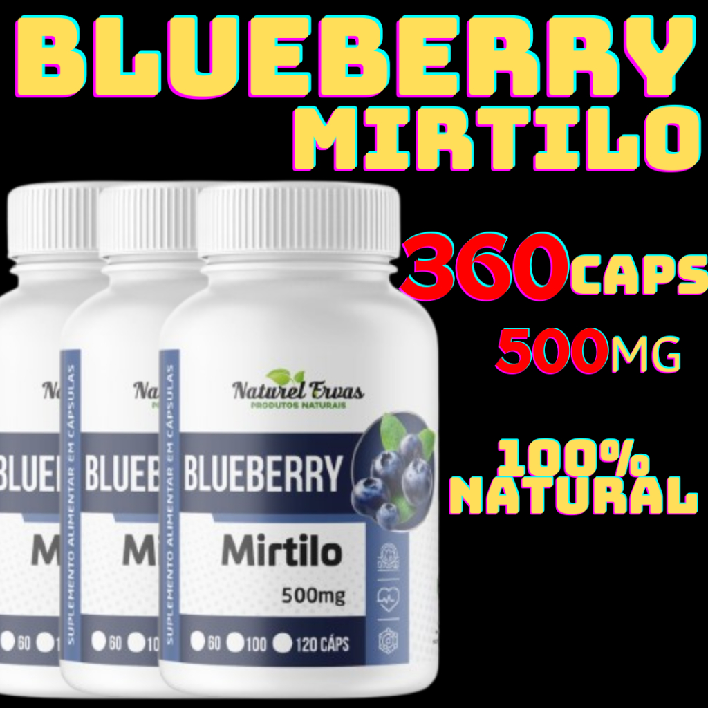 Blueberry (MIRTILO)500mg 120 Cápsulas - Suplemento Alimentar Natural | Shopee Brasil