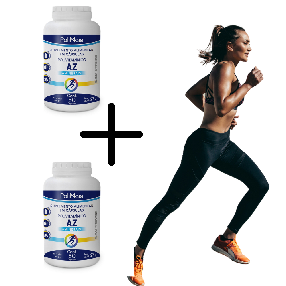 Kit 2 Polimais A-Z 60 Caps Imunidade Energia Metabolismo Zero ...