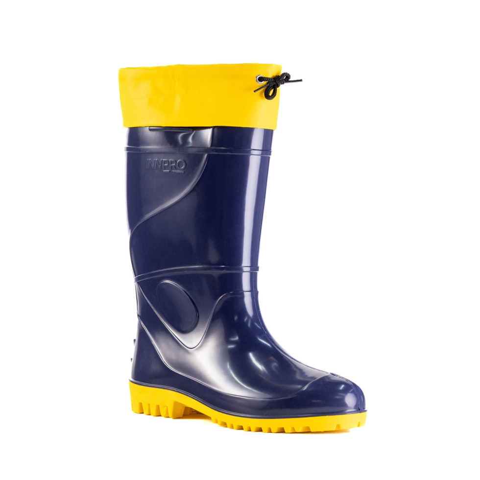 Bota De Pvc Aqua Azul E Amarela Com Polaina Extra Longa Innpro | Shopee ...