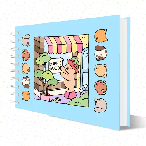 LIVRO PARA COLORIR OBBIE GOODS DESENHOS CAPA DURA A5 AZUL OU ROSA ...