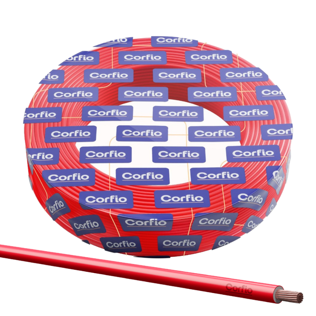 Cabo Fio Elétrico Flexível 10mm Corfio Vermelho Rolo 100 Metros Cobre ...