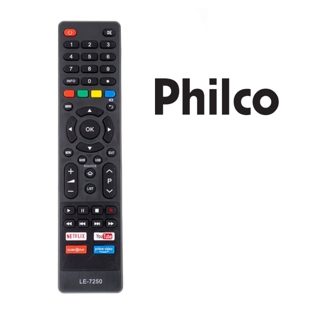 Controle Remoto Compatível Philco 4k Smart TV Netflix LE-7250 | Shopee Brasil