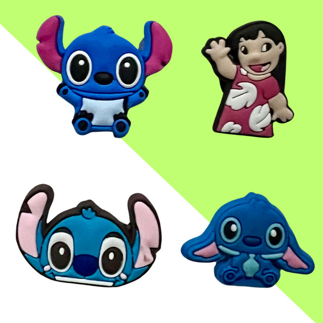 Kit com 4 Pin Gibbets - Lilo & Stitch | Enfeites para Croc, Tênis e ...