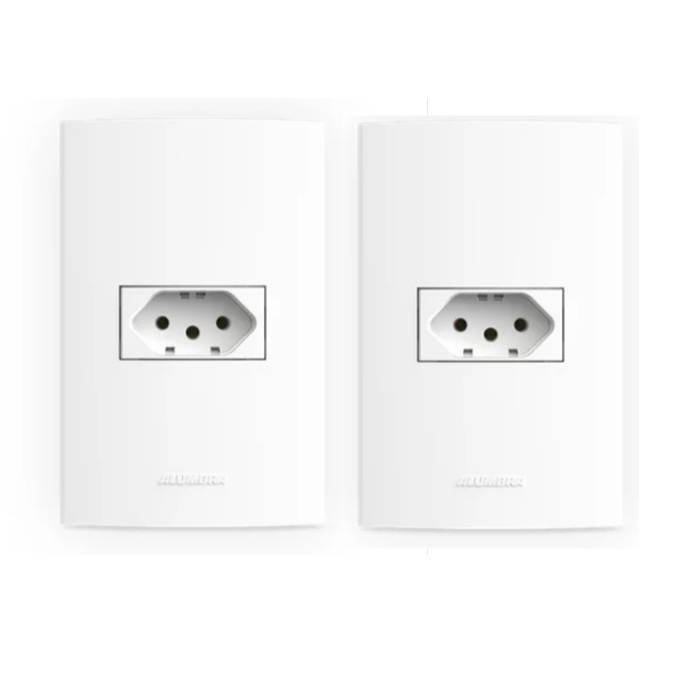 Kit contendo 2 Conjuntos Tomada 2p+t 20a Inova Pro Alumbra Branco ...