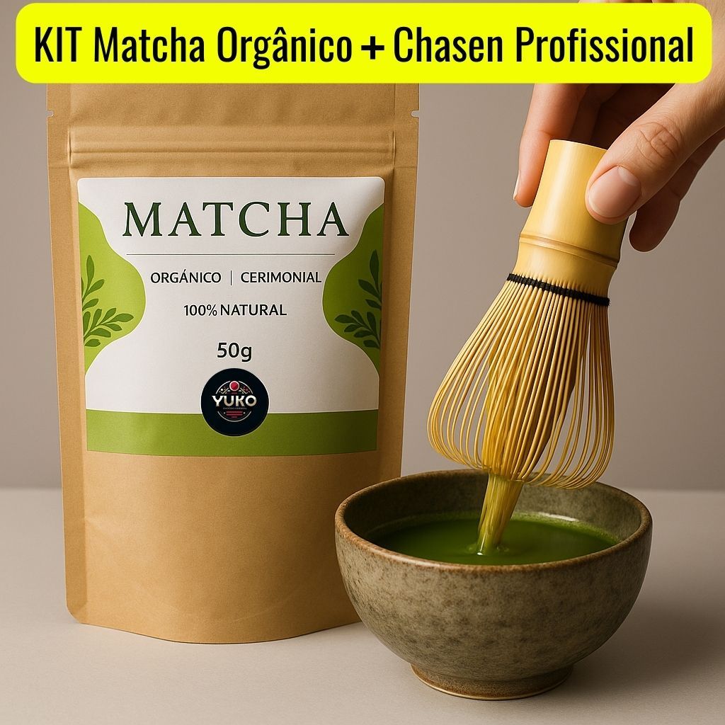Kit Matcha 50g Premium + Chasen de Bambu | Experiência Completa para ...