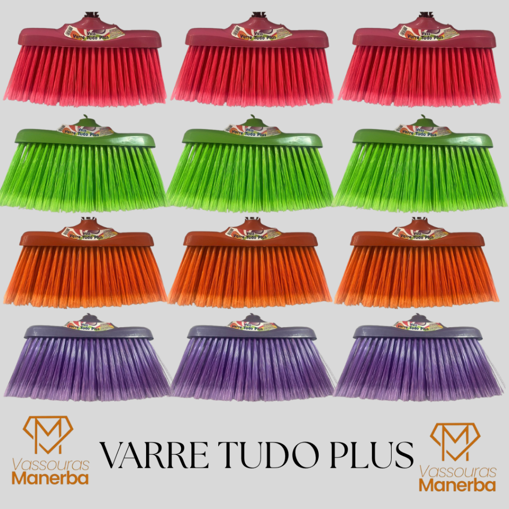 KIT COM 12 VASSOURAS VARRE TUDO PLUS (SEM CABO) | Shopee Brasil