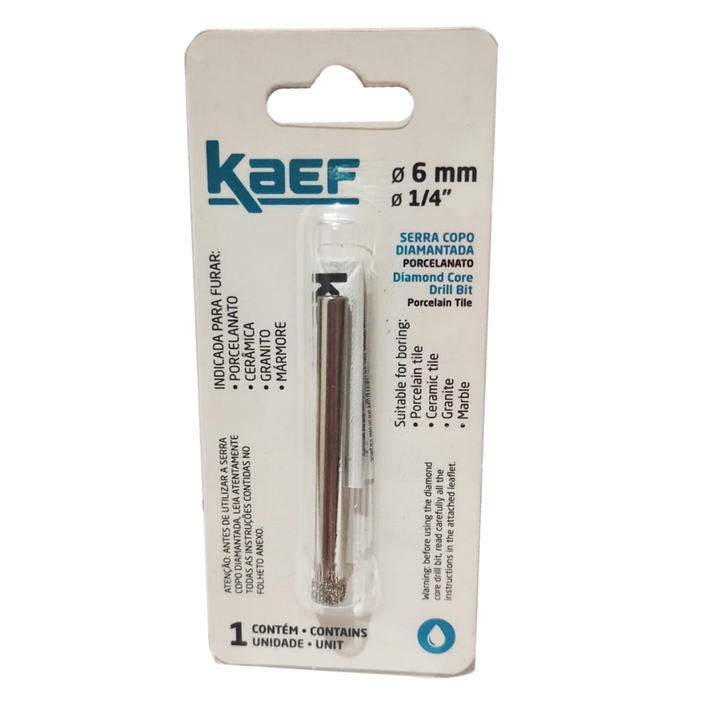 Serra Copo Diamantada Porcelanato 6mm Kaef | Shopee Brasil