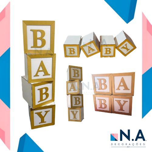 KIT MOLDURAS E LETRAS BABY PARA CUBOS 20X20 / somente moldura e letras ...