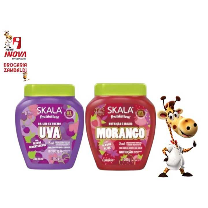Kit skala creme 2 em 1 1 kg cada pote. fragrâncias Uva e Morango ...