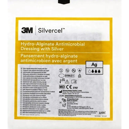 5 uni Curativo Silvercel Non Adherent Hydro Alginate AG - 3M (11x11cm ...