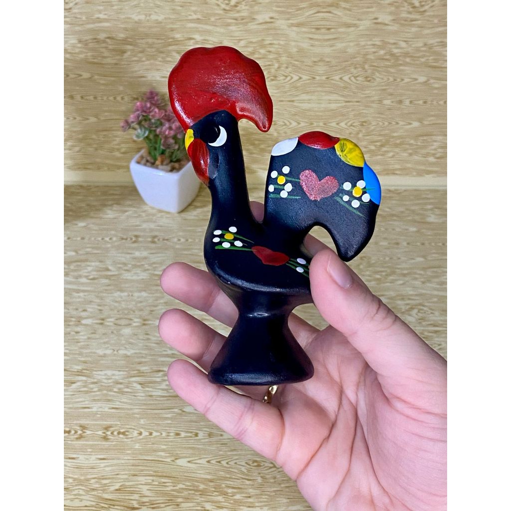 Mini Galo Português de Cerâmica Galinho Pintado à Mão Artesanato ...