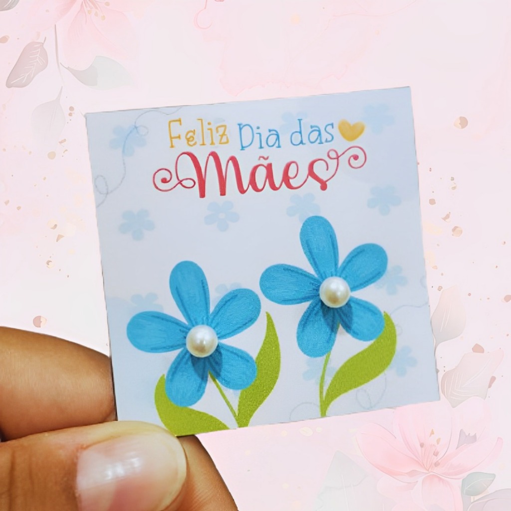 50 pares de brinco perola flor +tags dia das maes lembrancinha/mimo | Shopee Brasil