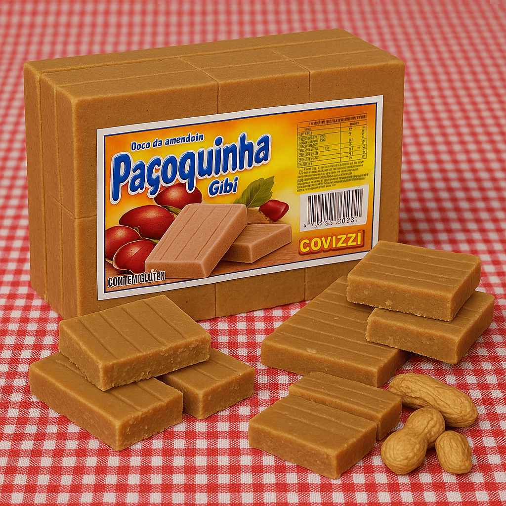 Paçoca Paçoquinha Gibi 2Kg C/50 unidades Covizzi Kit C/01/02/03/04 ...