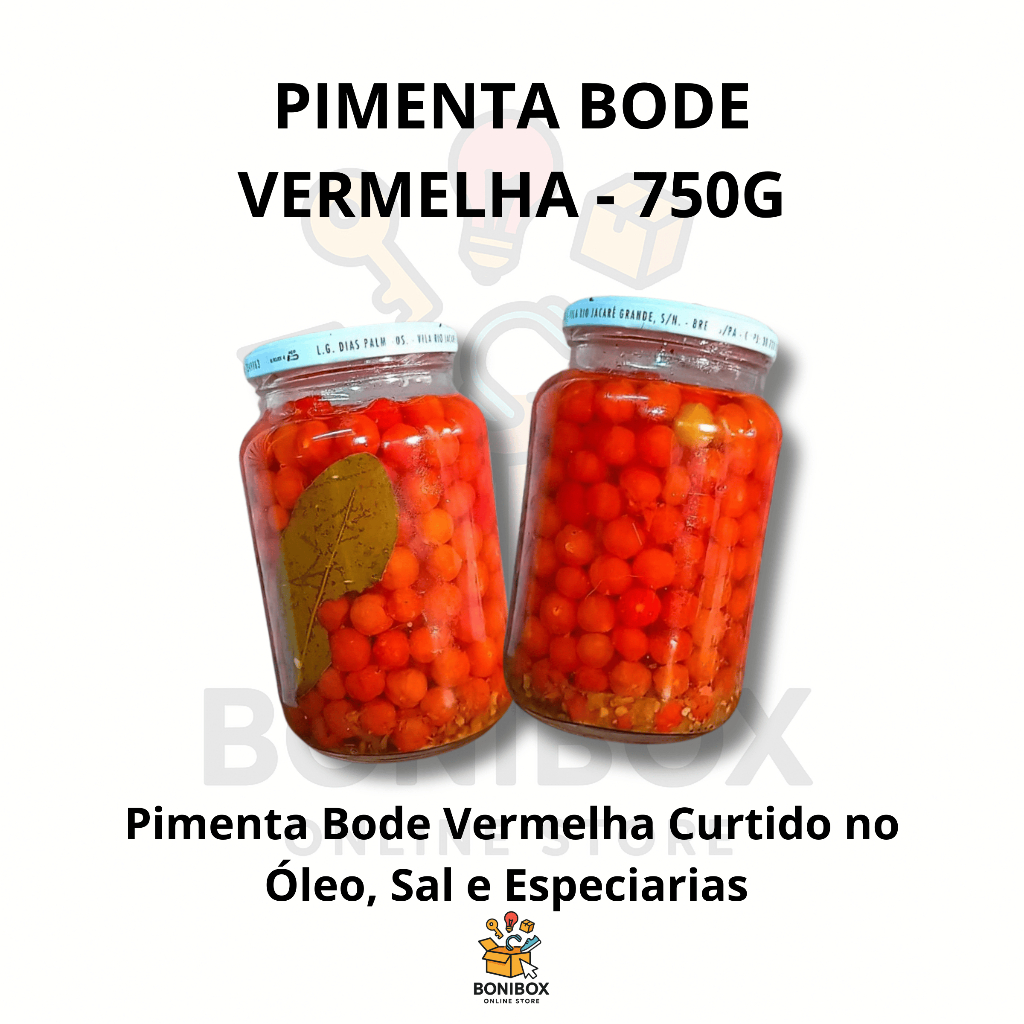 Pimenta Bode Vermelha 750g – Curtido no Óleo, Sal e Especiarias do ...