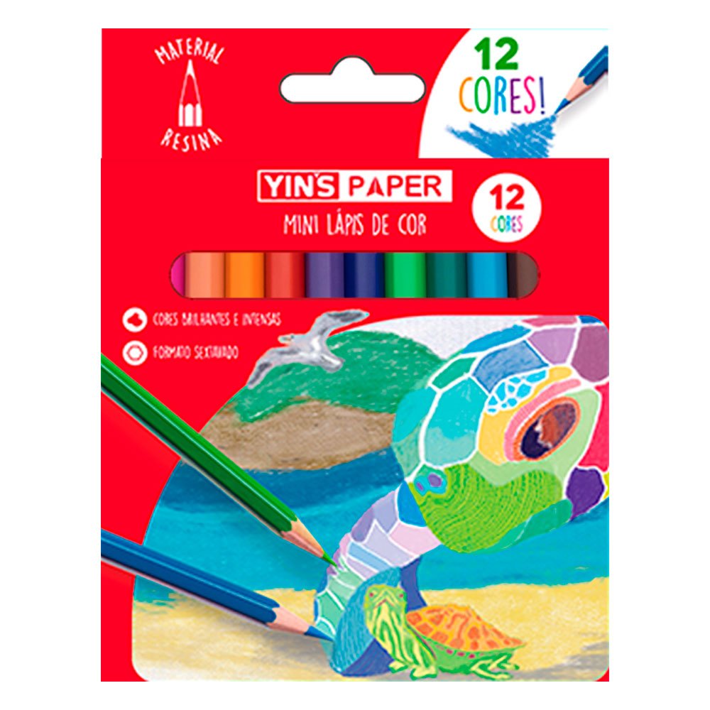Lapis de Cor Mini 12 Cores Yins paper | Shopee Brasil