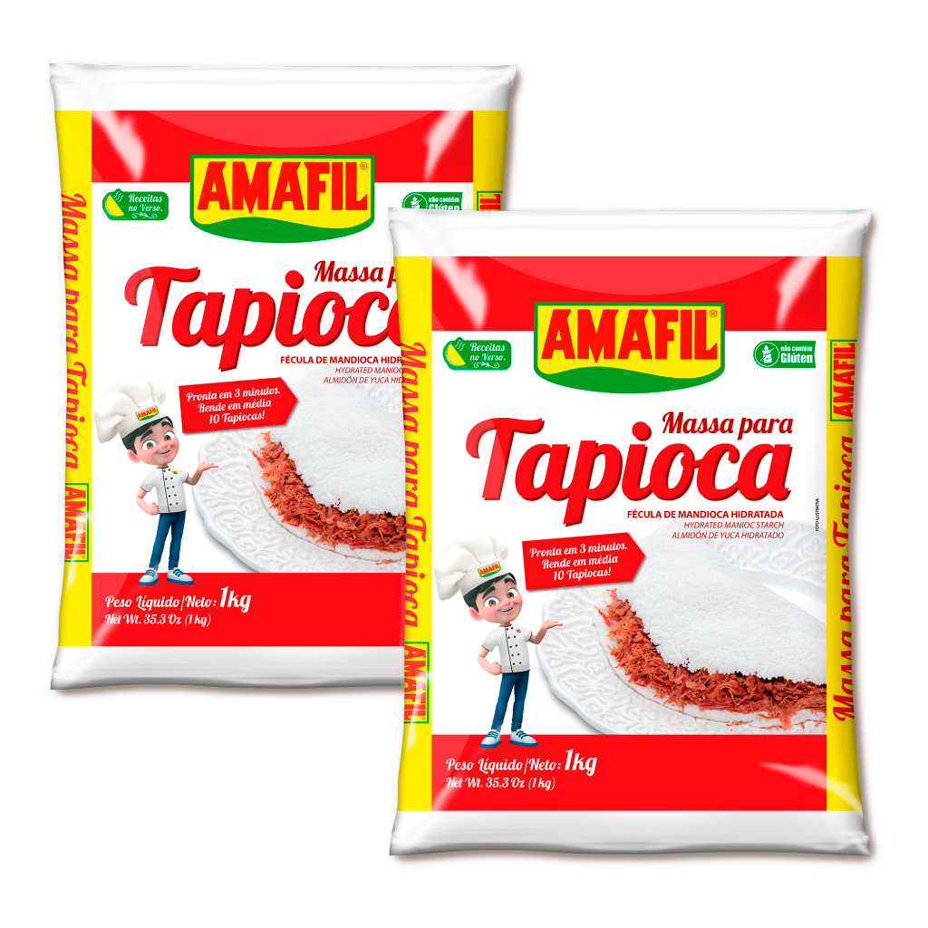Massa Para Tapioca Fécula De Mandioca Hidratada Amafil 1Kg - 2 Unidades ...