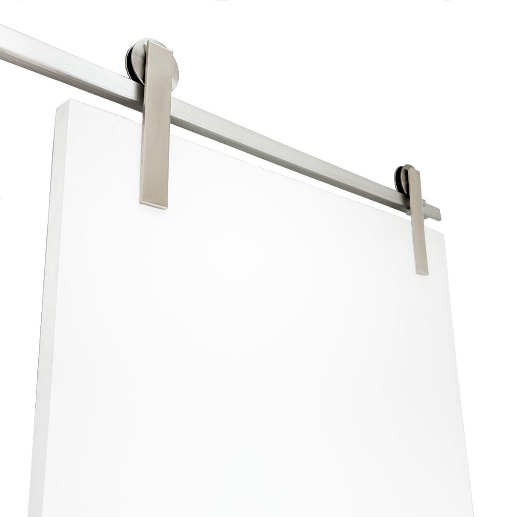 Kit Para Porta de Correr Trilho 1,5m Roldana Aparente Em Alumínio Escovado Fosco | Shopee Brasil