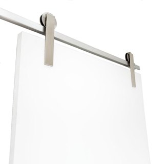 Kit Para Porta de Correr Trilho 2m Roldana Aparente Em Alumínio Escovado Fosco | Shopee Brasil