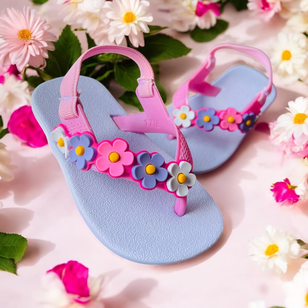 CHINELO BABY COM ELASTICO MENINA FLORES LUXO REF.15 | Shopee Brasil