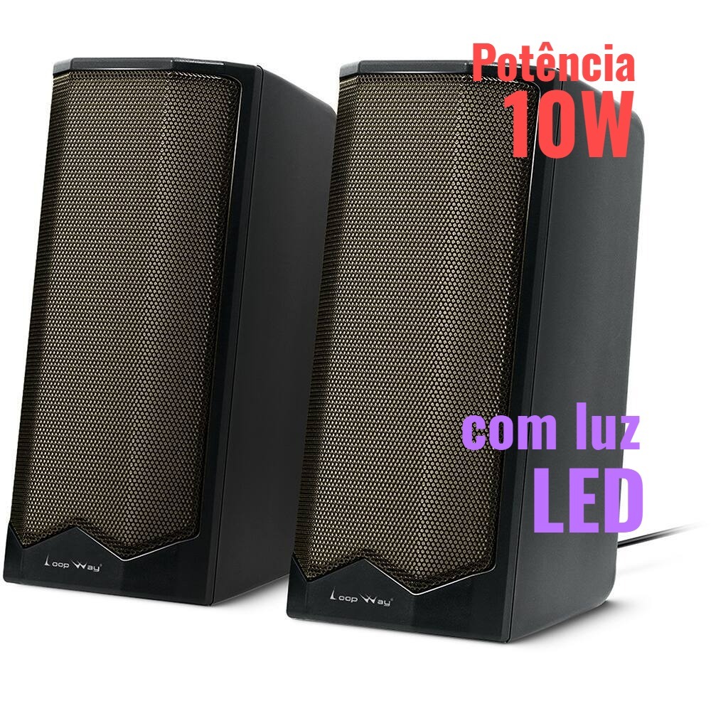 Caixa de Som Loop Way CS31 10W LED USB P2 Preta | Shopee Brasil