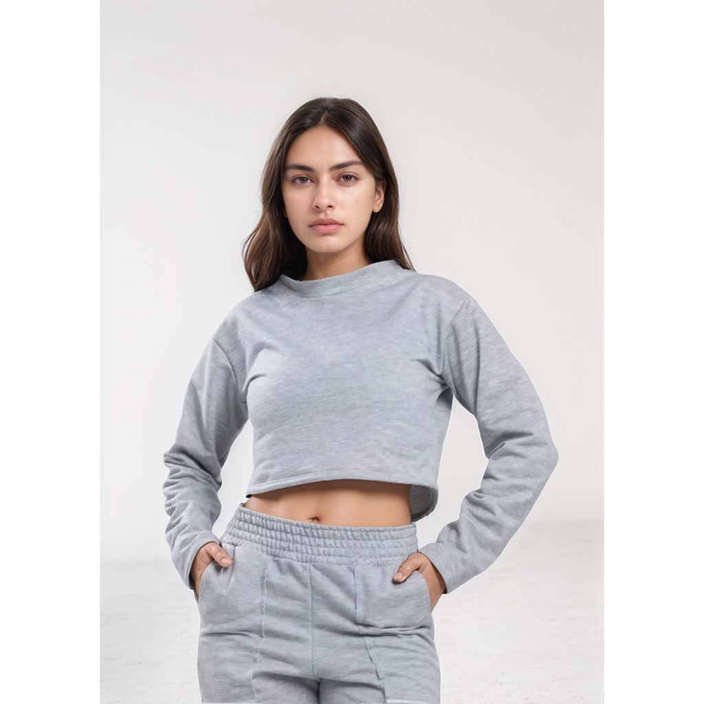 CROPPED MANGA LONGA MODELO GRINGA SUPER TENDENCIA. | Shopee Brasil