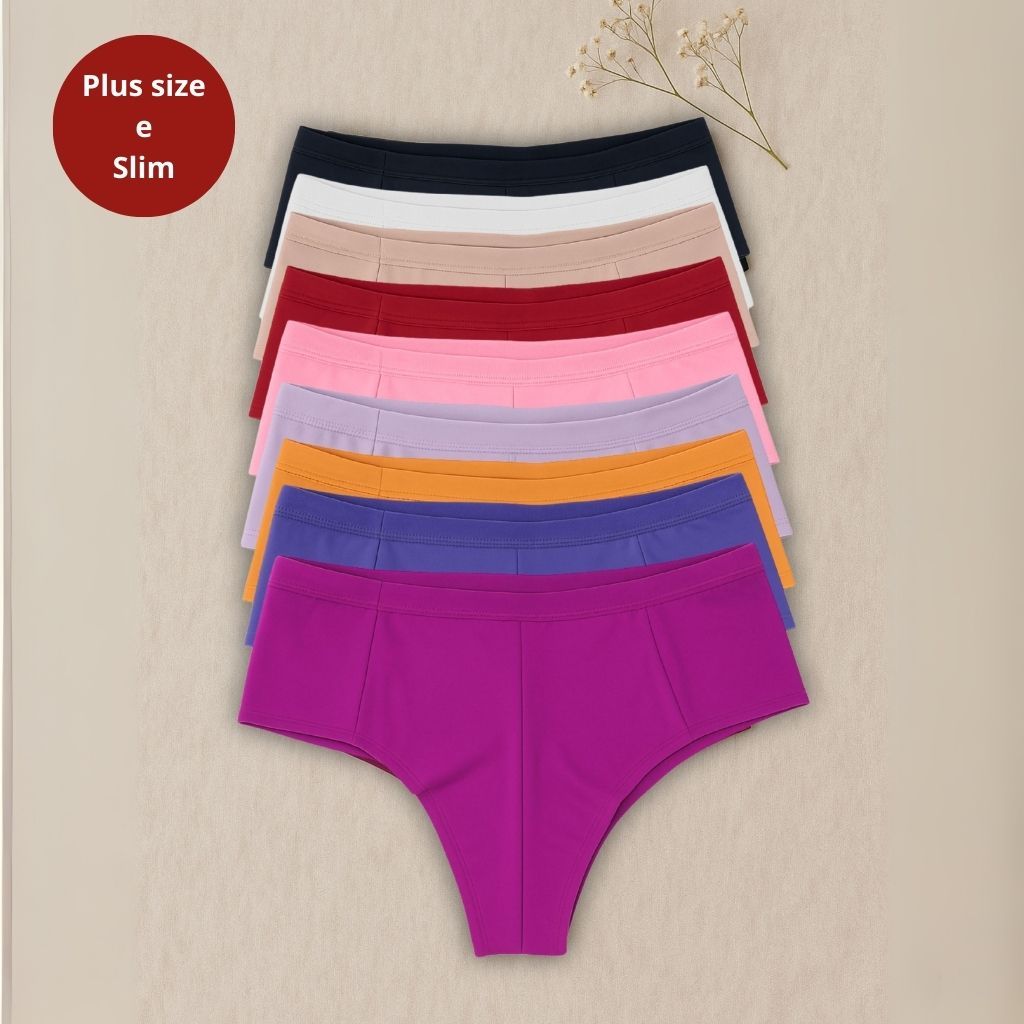Kit c/ 5 Calcinhas Fio Duplo Pala Dupla Conforto Cintura Alta ...