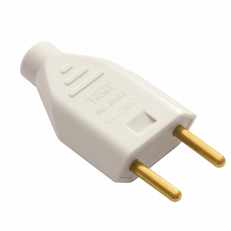 Plugue 2p - Junção Macho - 10a/250v Sobrepor Fame | Shopee Brasil