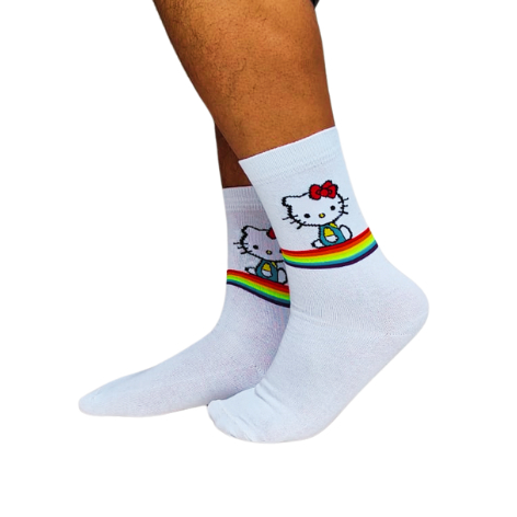Meia Divertida Algodão Hello Kitty (38 ao 43) | Shopee Brasil