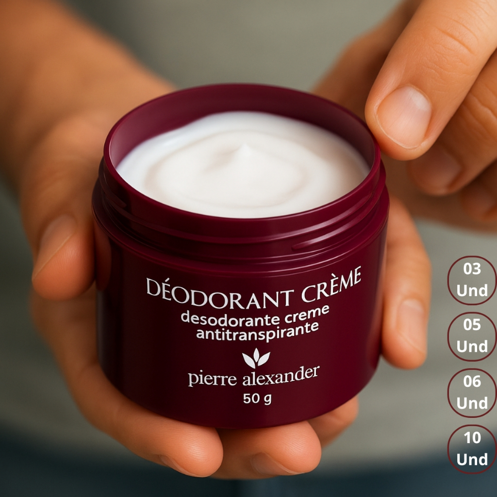Kit 10 Desodorante Antitranspirante em Creme Pierre Alexander Pote Roxo ...