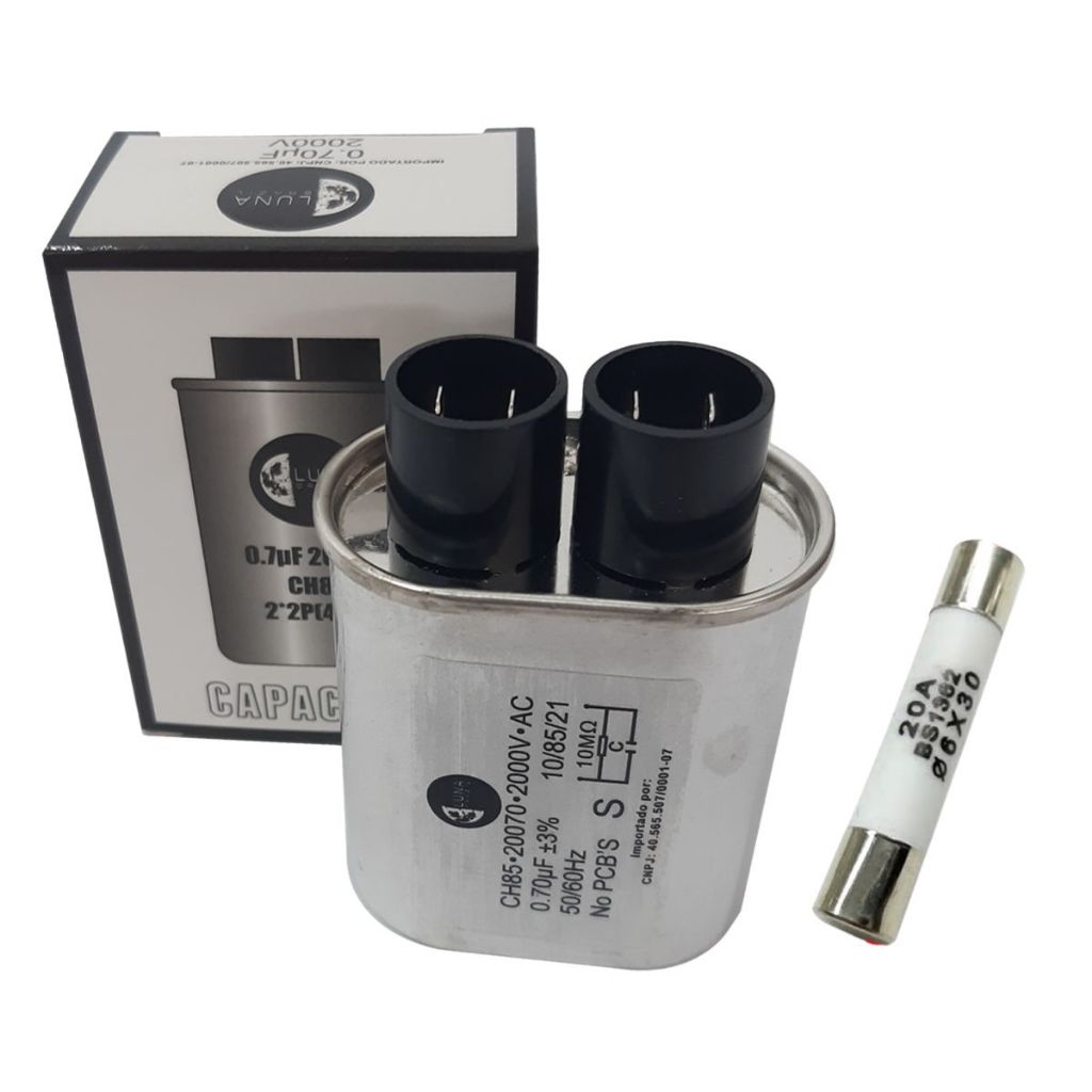 Kit Capacitor Micro-ondas Original Luna 0,70 .uF TE + Fusível | Shopee ...