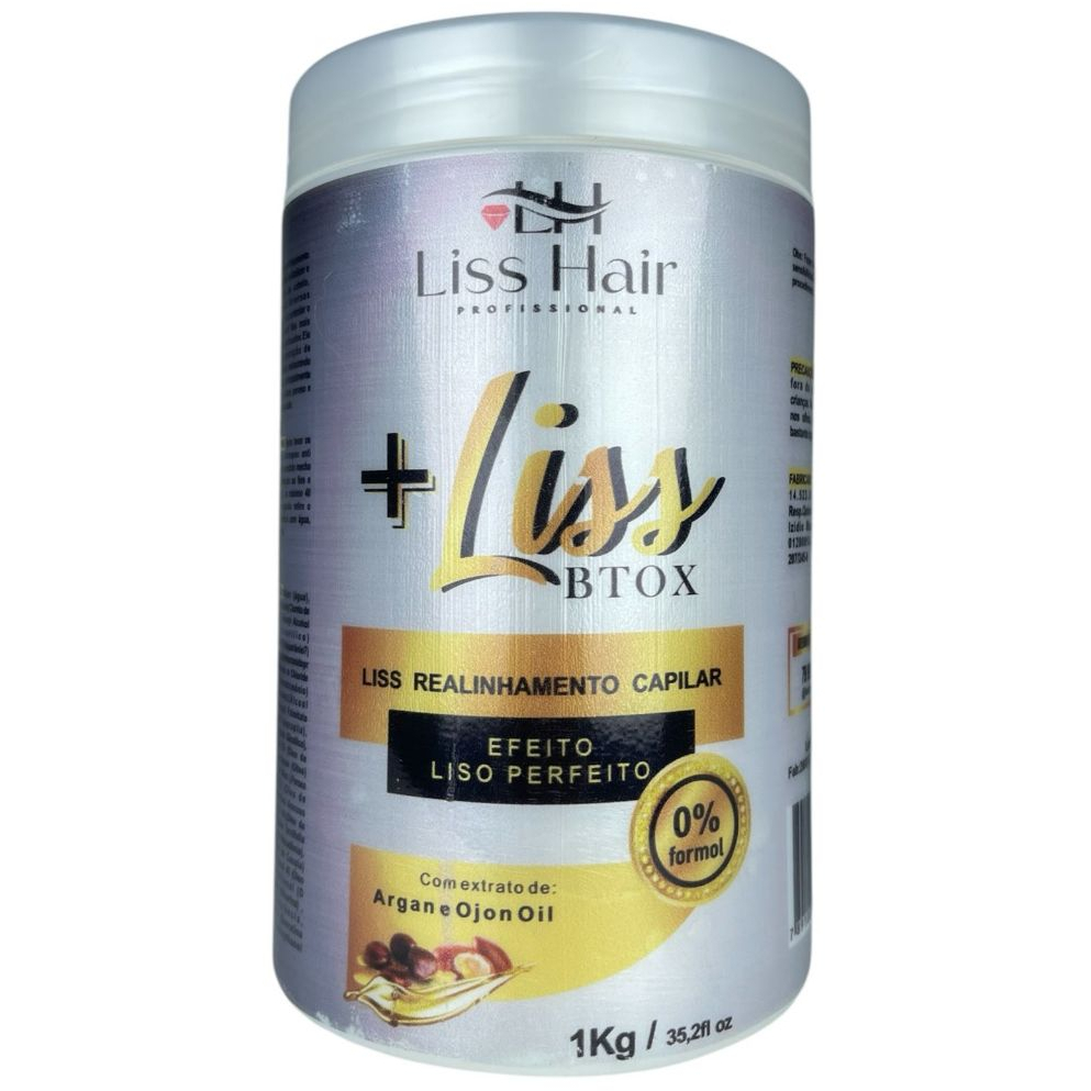 Botox Zero Formol +Liss Efeito Liso Perfeito 1Kg Liss Hair Profissional ...
