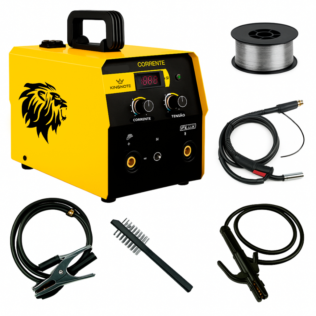 Máquina Solda Mig Sem Gás Bivolt Inversora Tig Lift Mma Eletrodo Sinergico C/ Arame 110V/220V ...