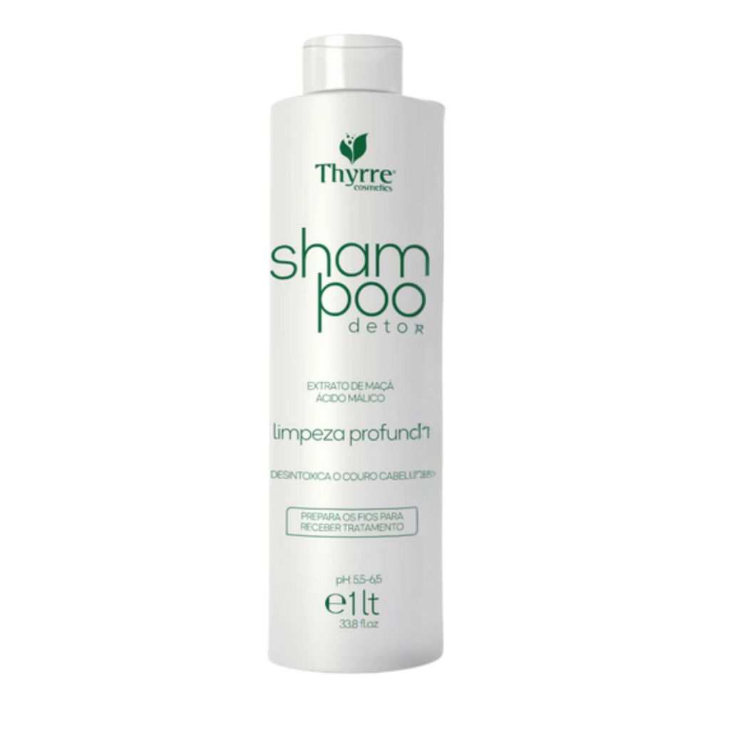 Shampoo Detox Maça Verde 1L Thyrre Pré Química Não Danifica o Fio ...