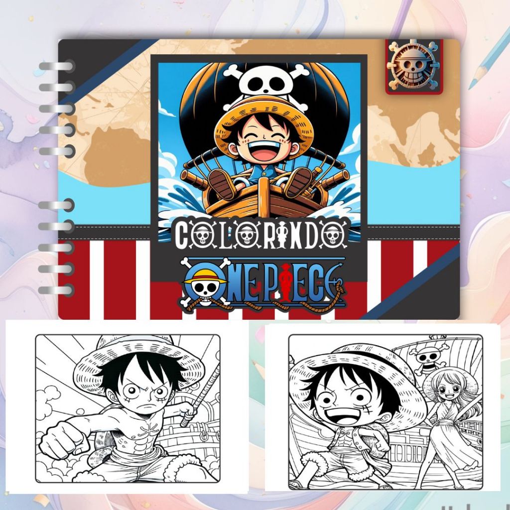 Livro de Colorir Bobbie Goods ONE PEACE Caderno de Desenho Pintura ...