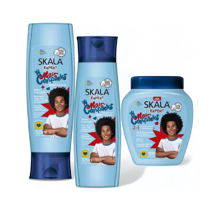 Kit Skala Mais Crespinho Azul - 3 produtos | Shopee Brasil