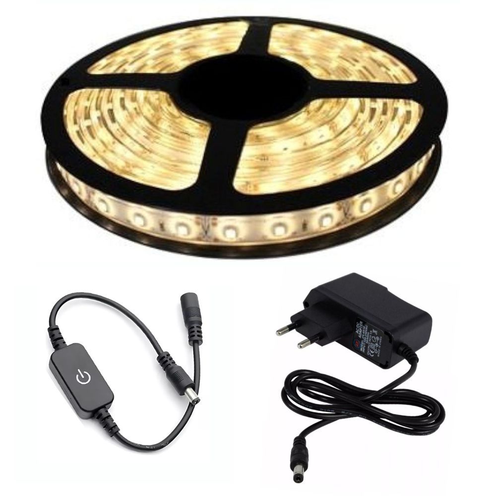 Kit Fita de Led c/ Botão Interruptor Touch com Controle de Intensidade ...