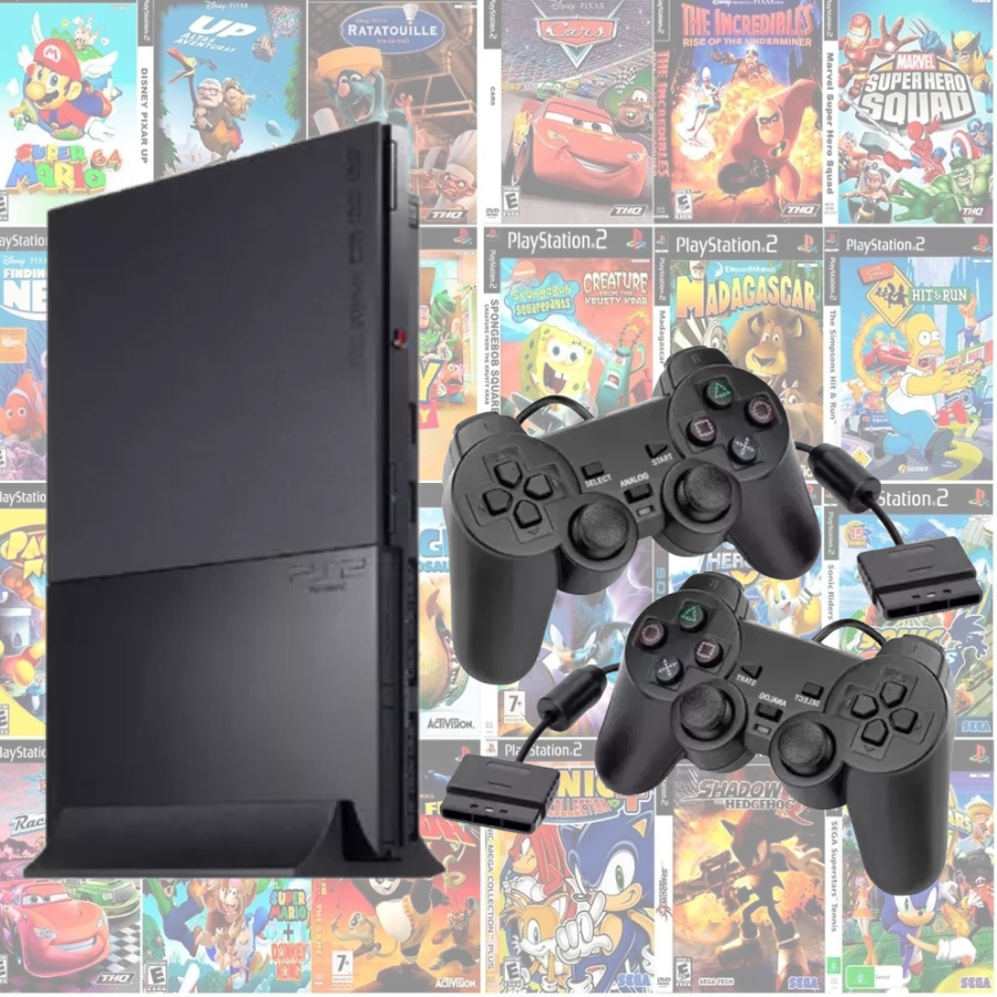PlayStation 2 Ps2 Com OPL Com 2000 Jogos Play2 Usado + 2 Controles ...