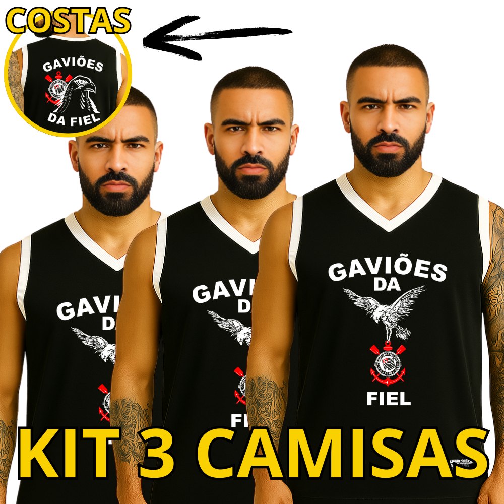 kit 3 Regatas Gaviões da Fiel Corinthians Dry-Fit Confortável | Shopee ...