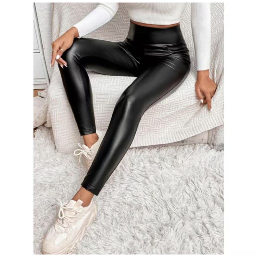 Calça legging de COURO FORRADO GROSSO | Shopee Brasil