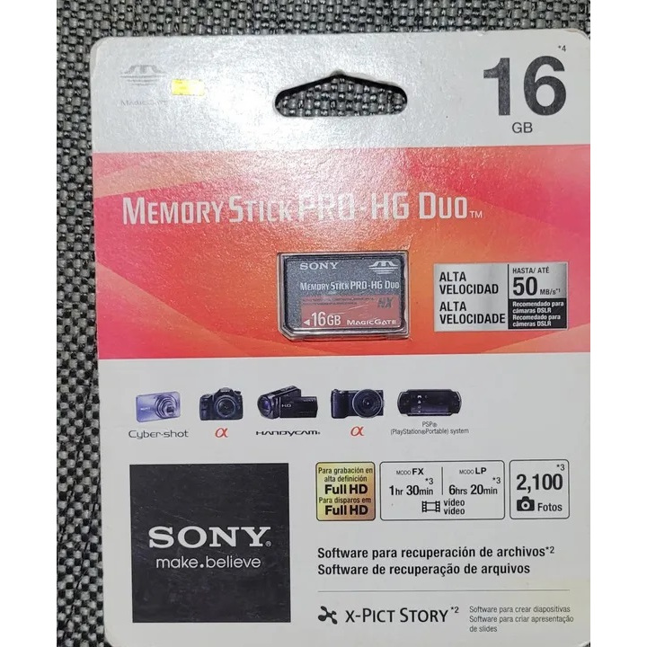 Memory Stick PRO-HG Duo 16GB - LACRADO - Original da Sony - PSP ...